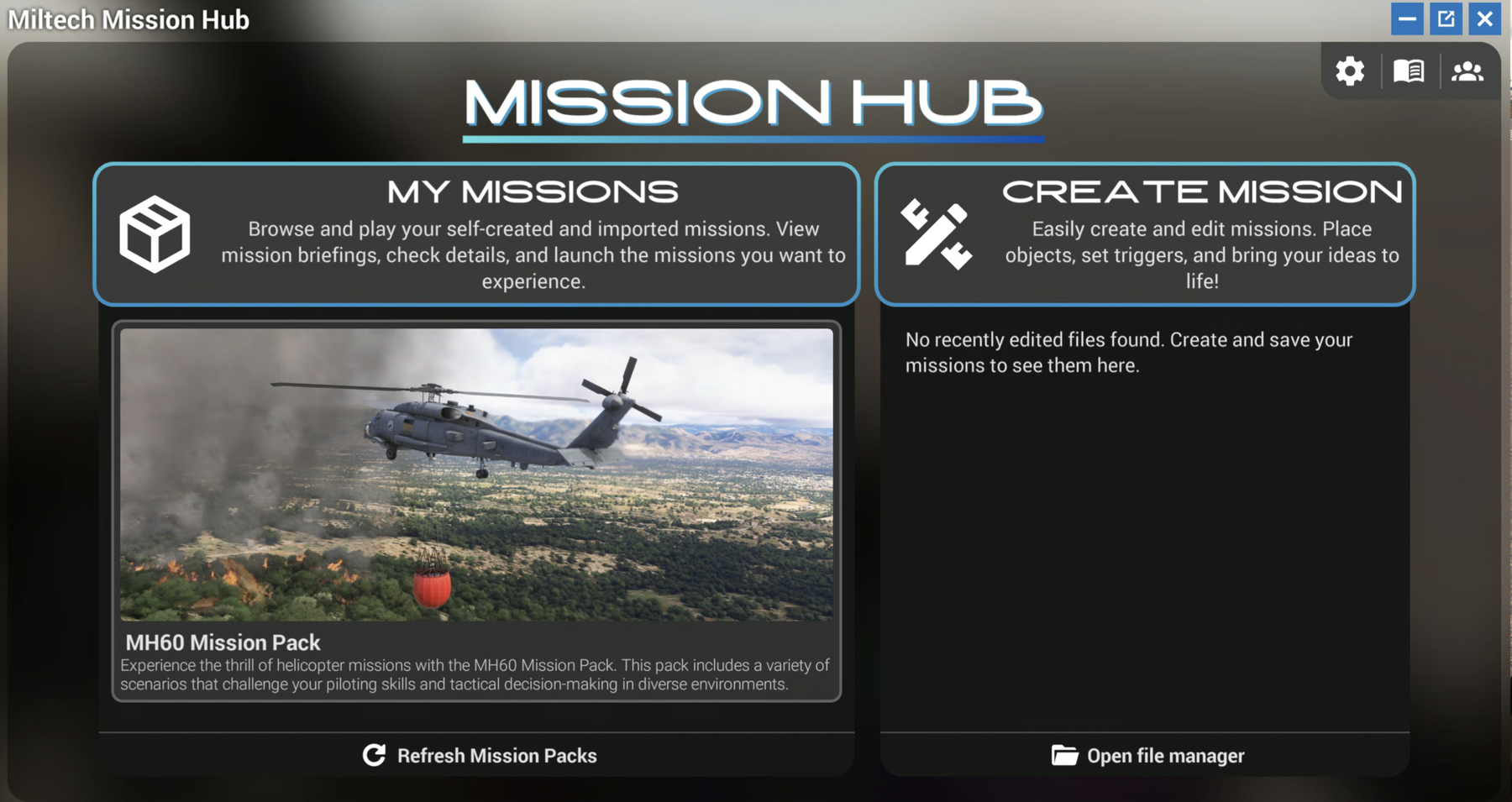 Miltech Mission Hub for MSFS20/24